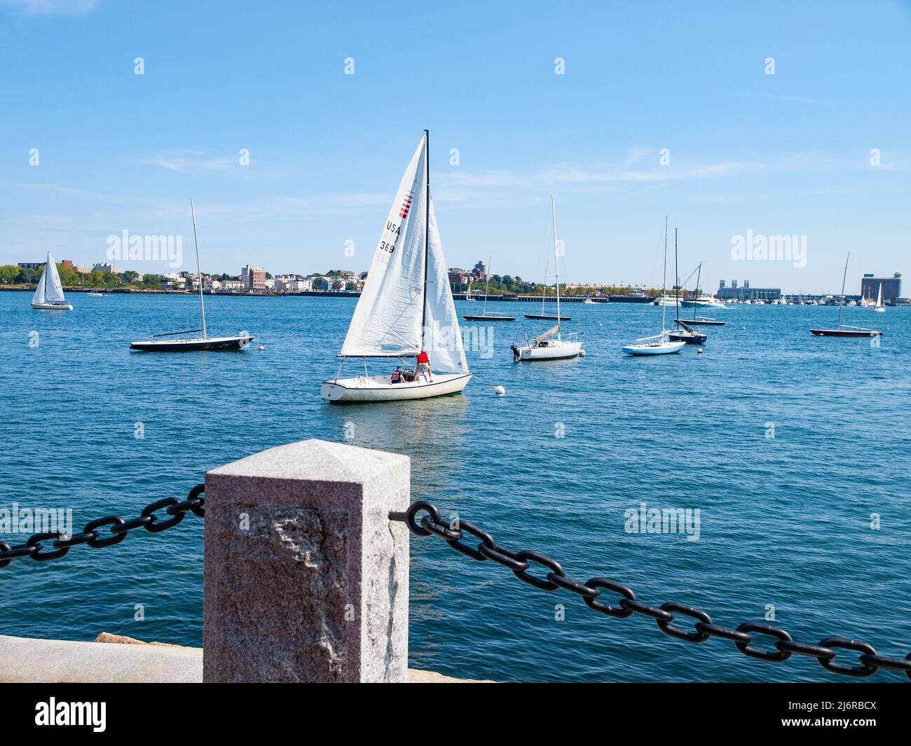 Boats in Boston Harbor Stock Photo - Alamy