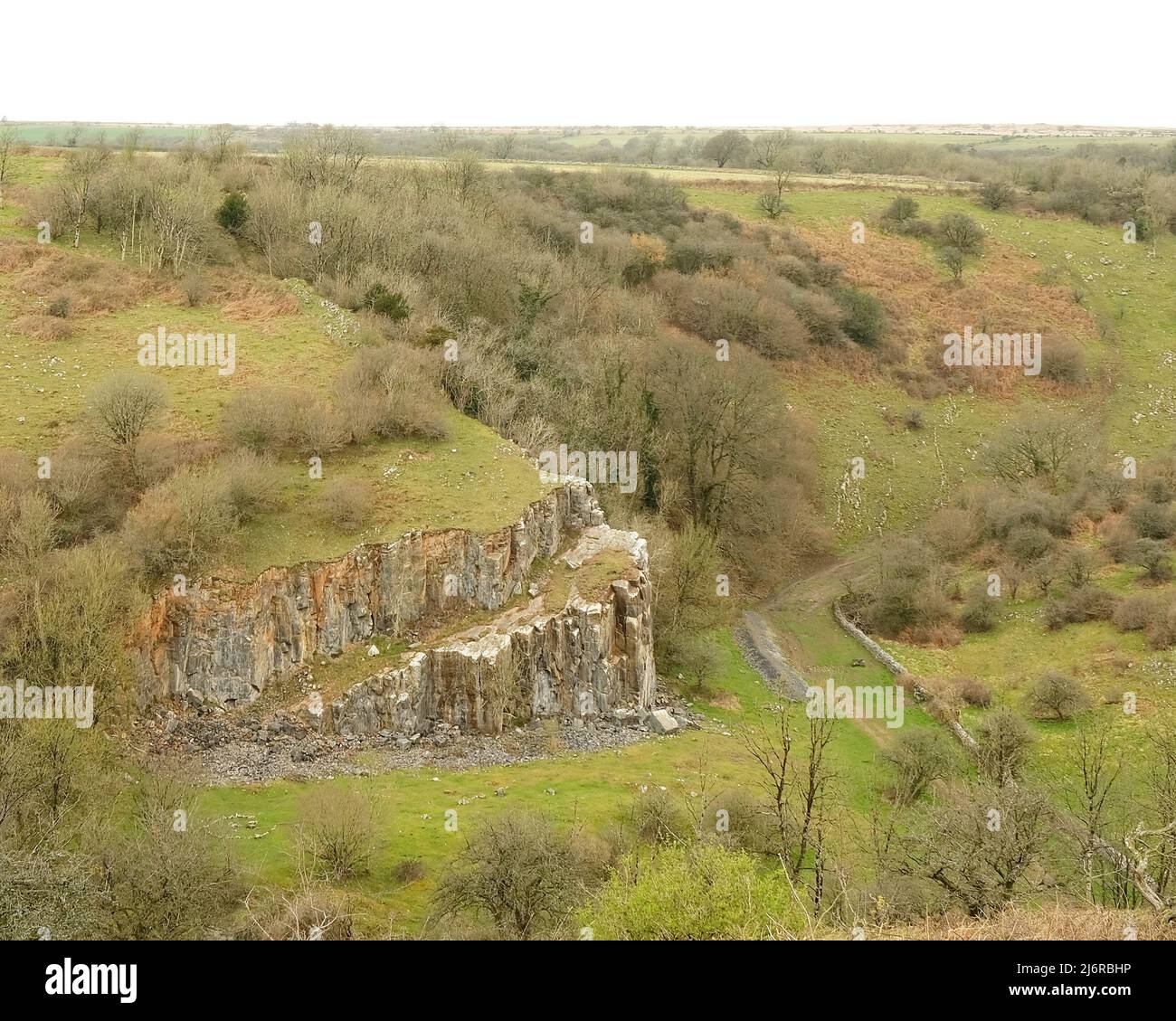 April 2022 - Black rock quarry in Cheddar Gorge, Somerset Stock Photo ...