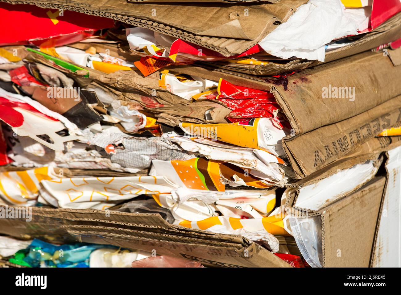 Compressed paper waste from a McDonald’s restaurant seen in Kochlice ...
