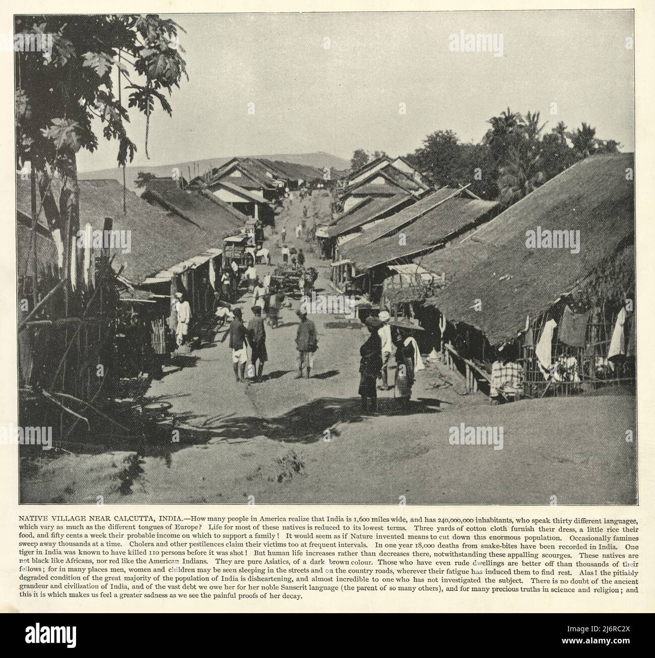 Antquie photograph of Indian village near Calcutta, India, 19th Century ...