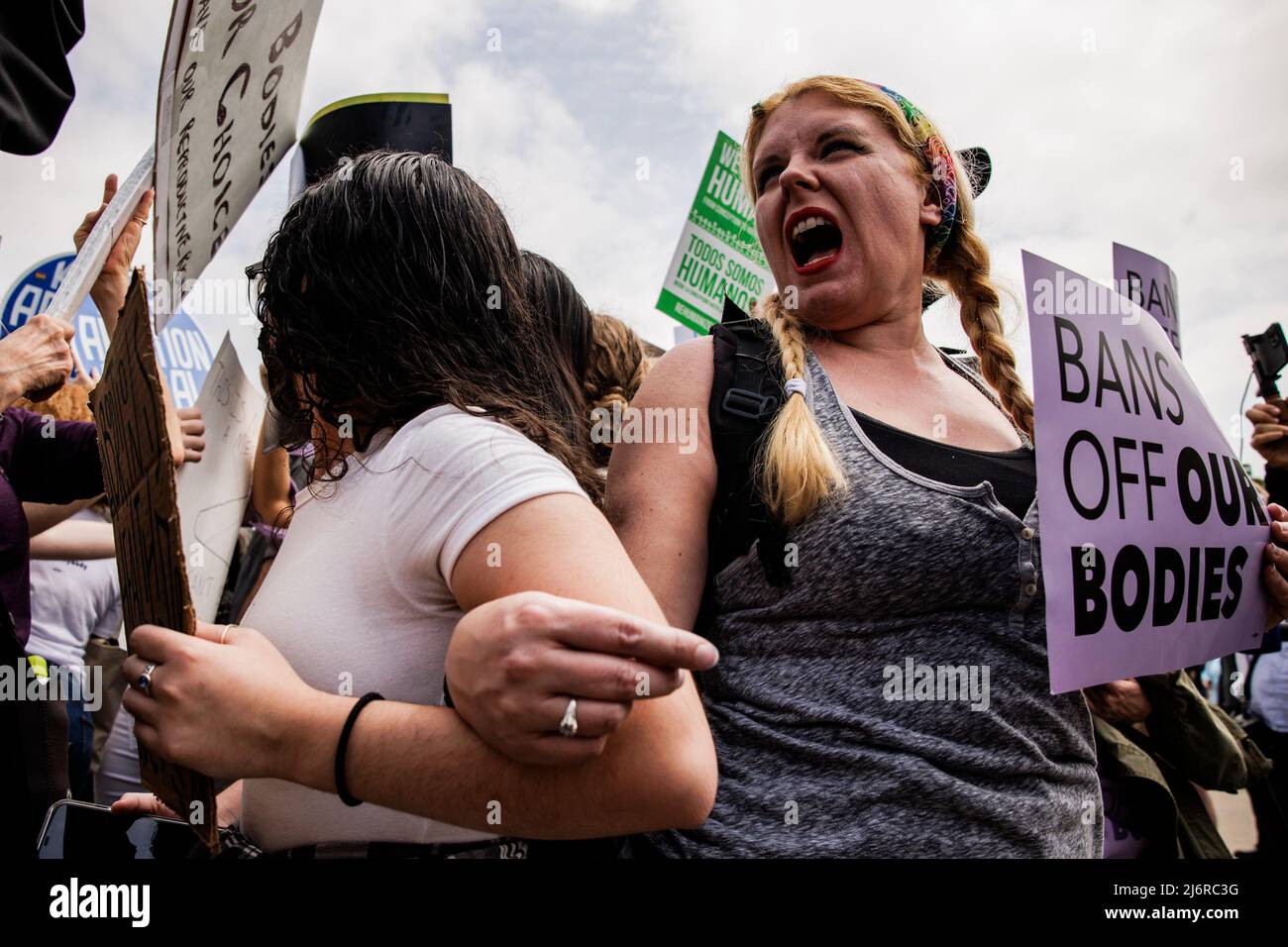 Pro Choice supporters gather in front of the United States Supreme ...