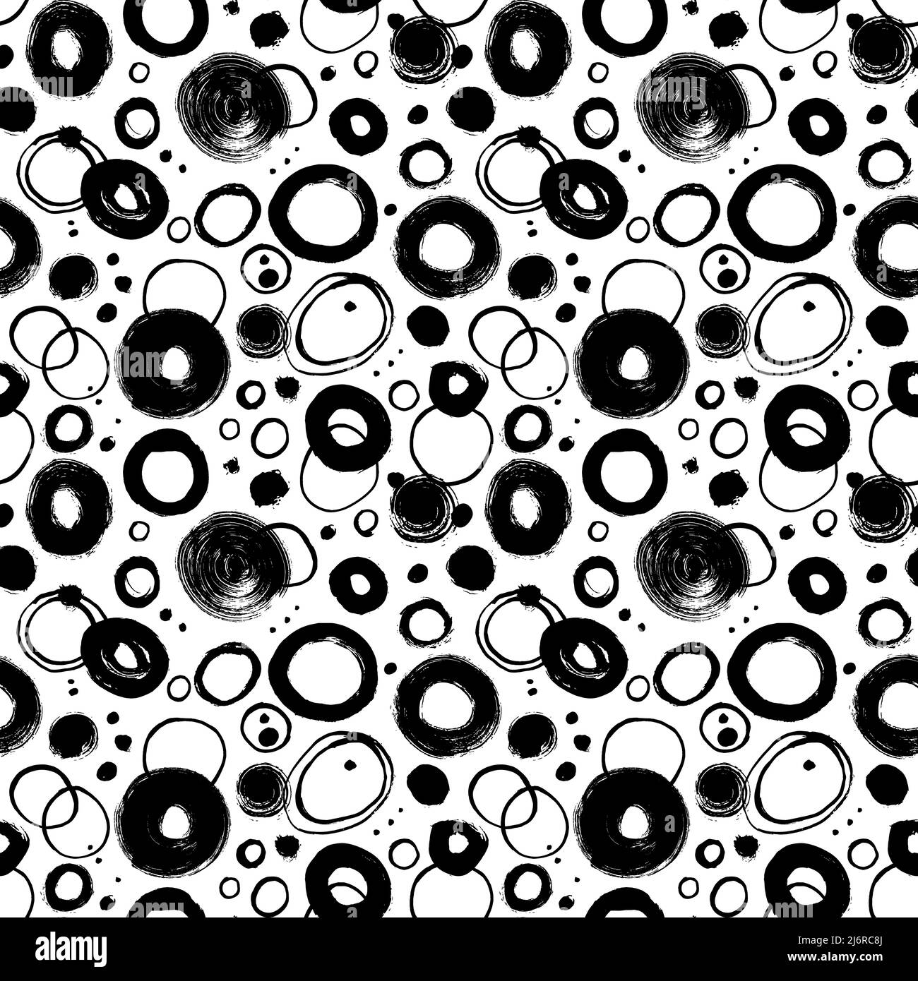 Hand drawn black grunge circles seamless pattern Stock Vector Image & Art - Alamy