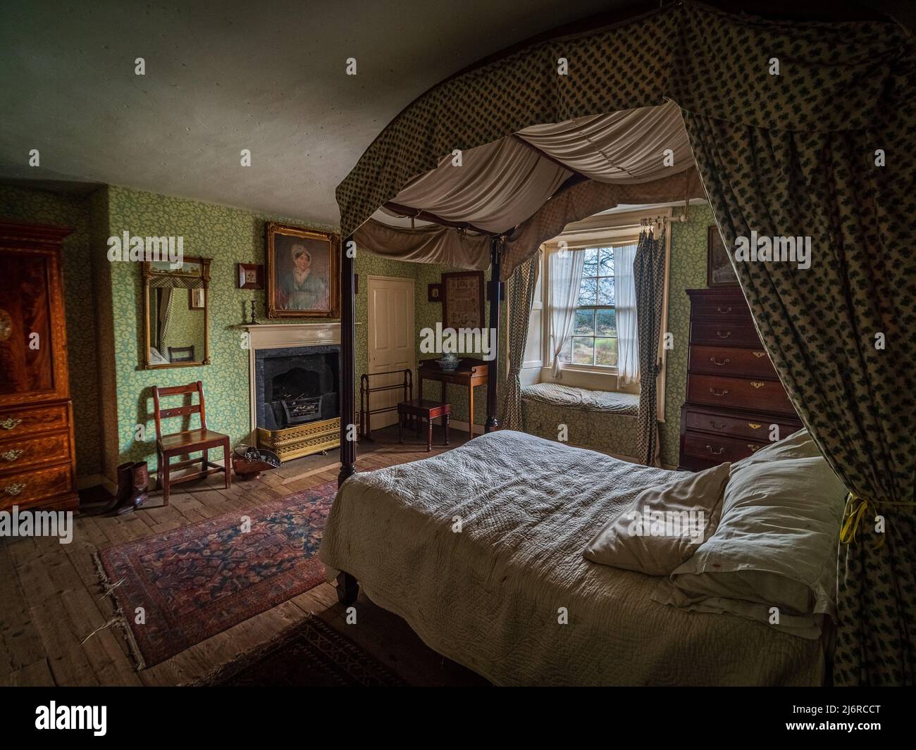 Modern image of a recreated master bedroom in a Georgian manor house ...