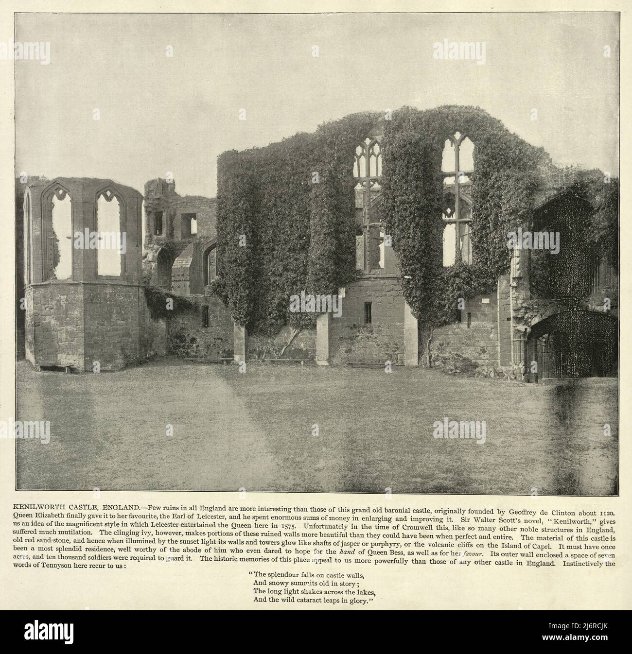 Vintage photograph of Kenilworth Castle, England, 19th Century Stock ...