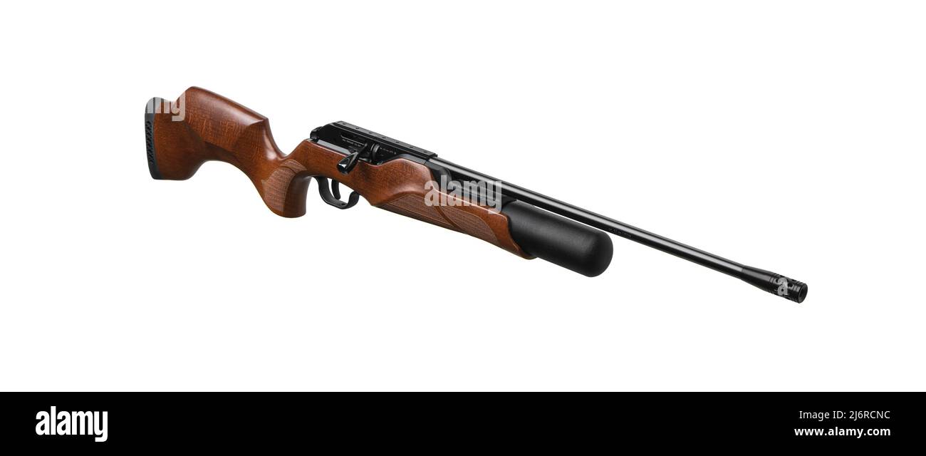 A modern air rifle with a futuristic design. Pneumatic weapons for ...