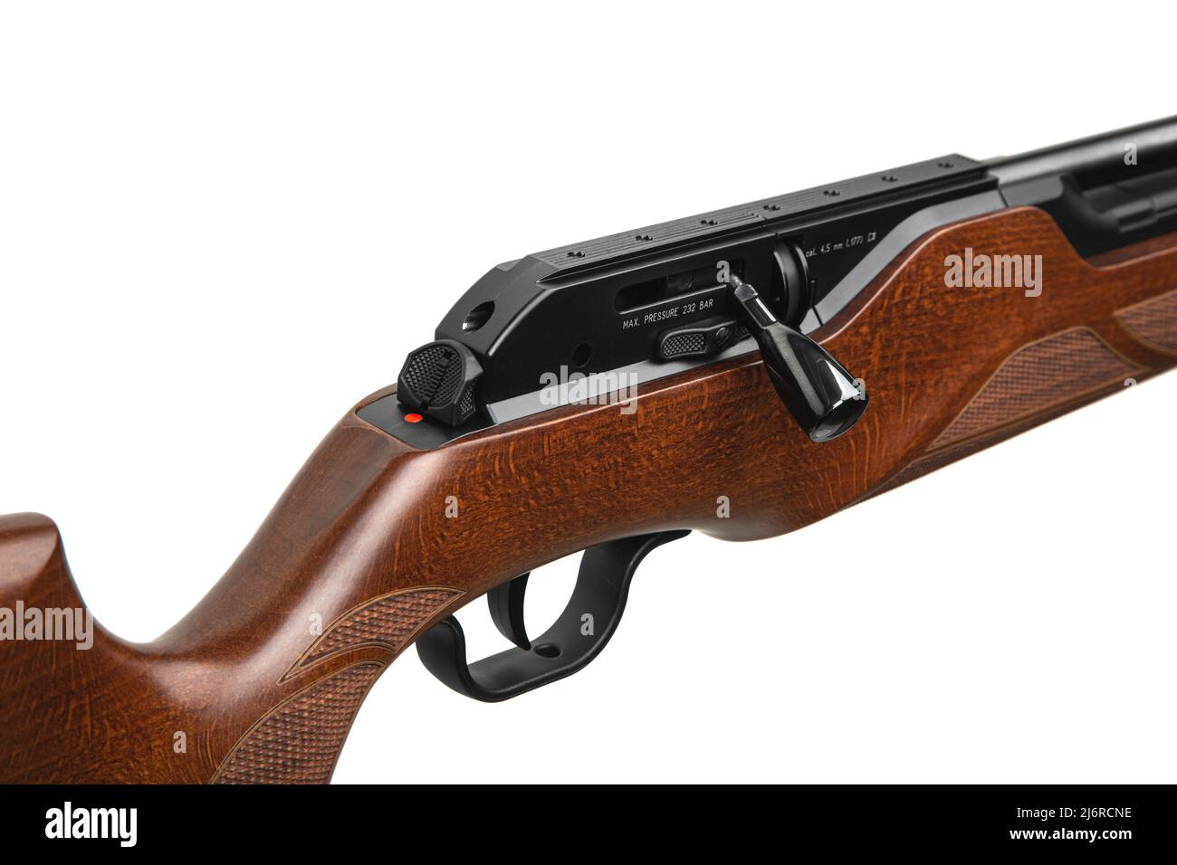 A modern air rifle with a futuristic design. Pneumatic weapons for ...