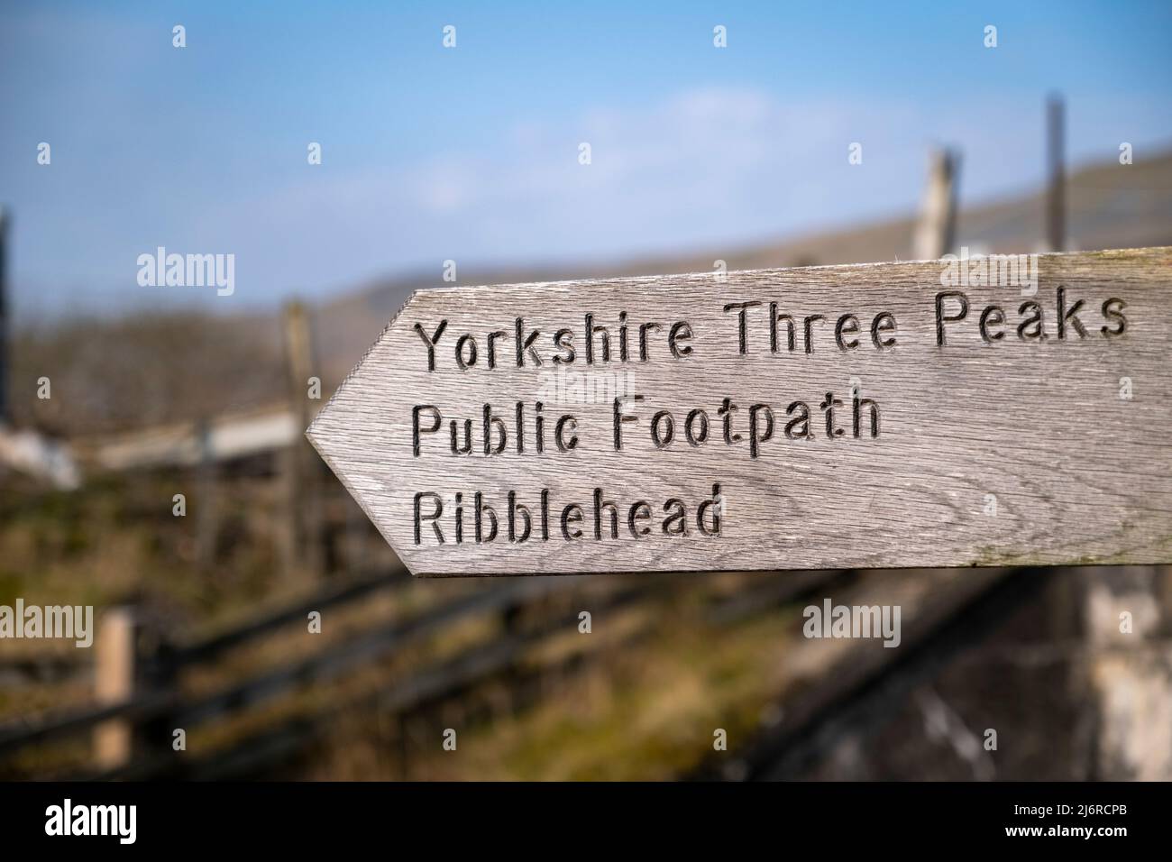 Directional Signpost pointing the way to Ribblehead in The Yorkshire ...