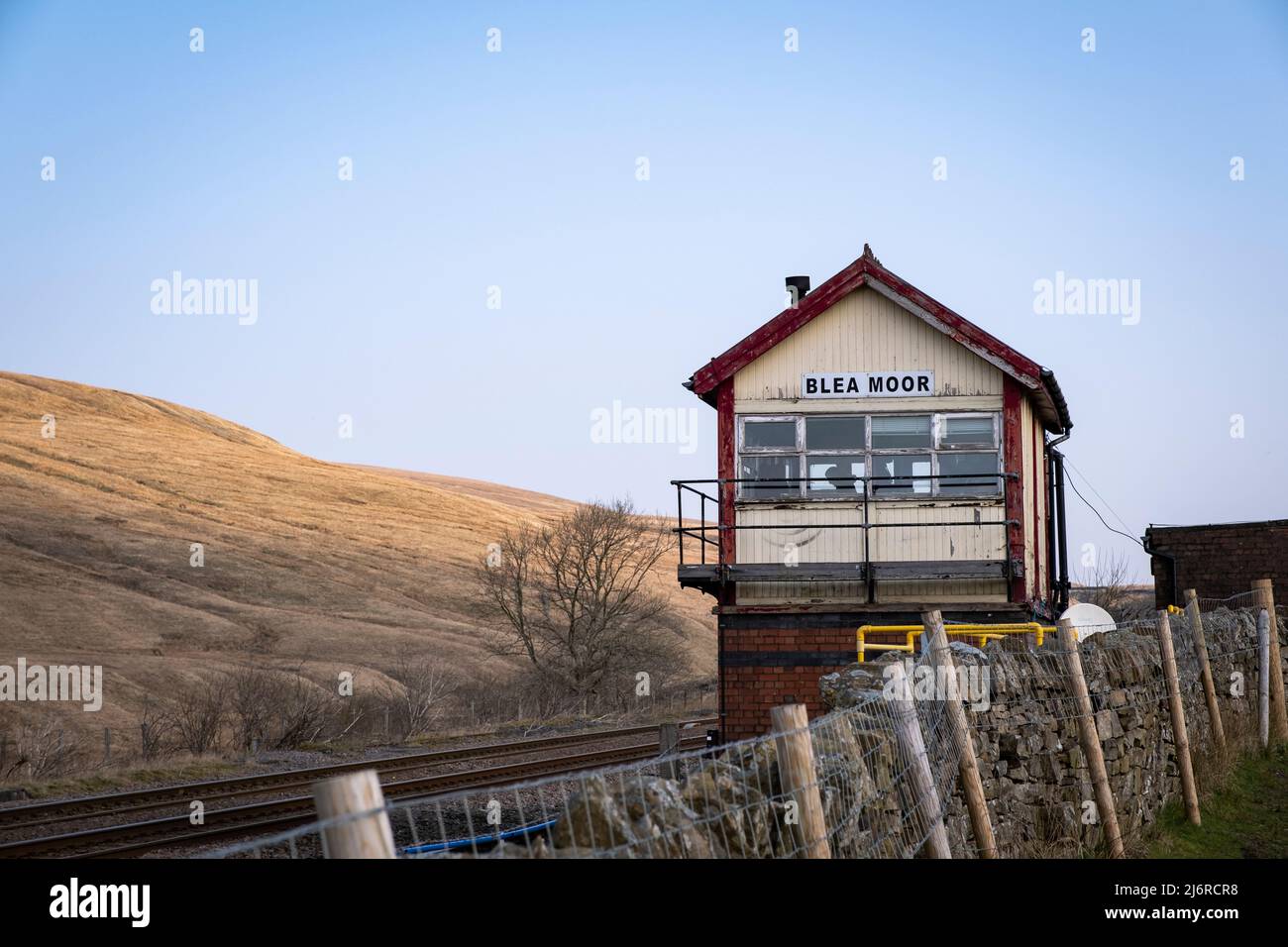 Freight Train at Blea Moor signal box near Ribblehead in The Yorkshire ...