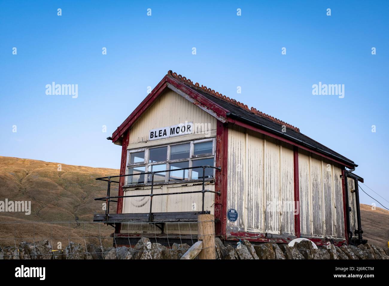 Freight Train at Blea Moor signal box near Ribblehead in The Yorkshire ...