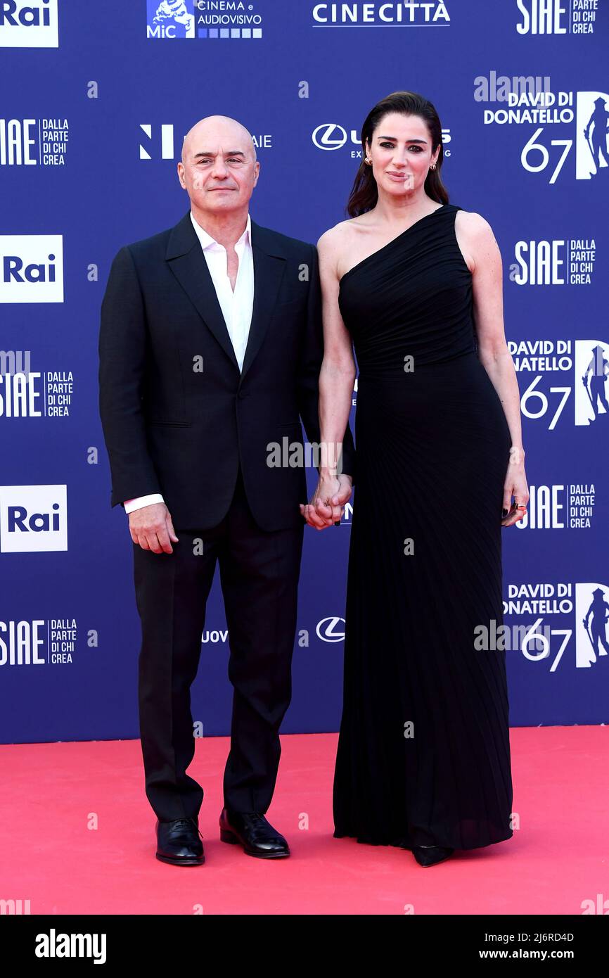 Rome, David Di Donatello 2022. In the photo Luisa Ranieri and Luca ...