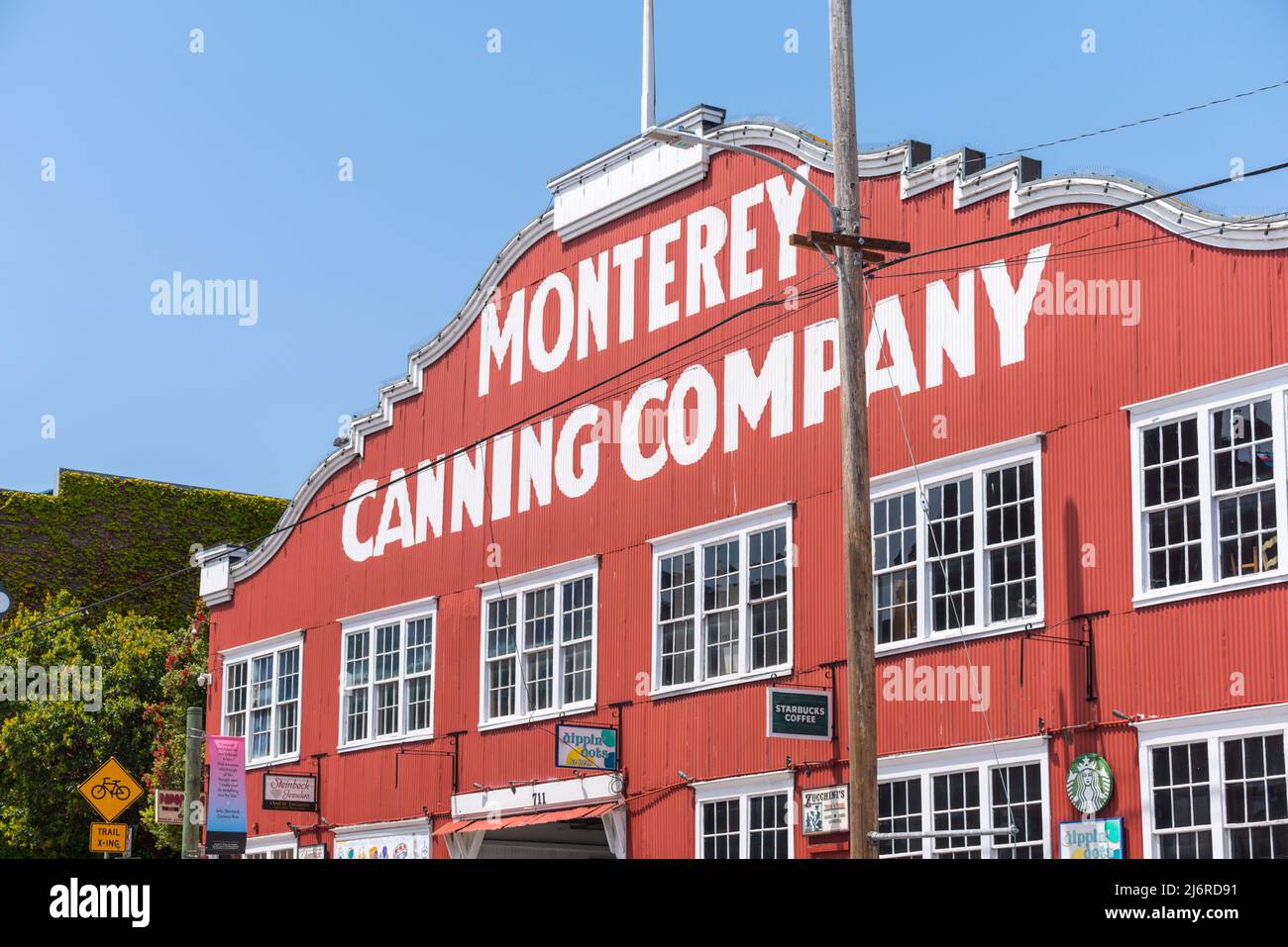 Buildings along Cannery Row on an April day. Monterey, California, USA ...