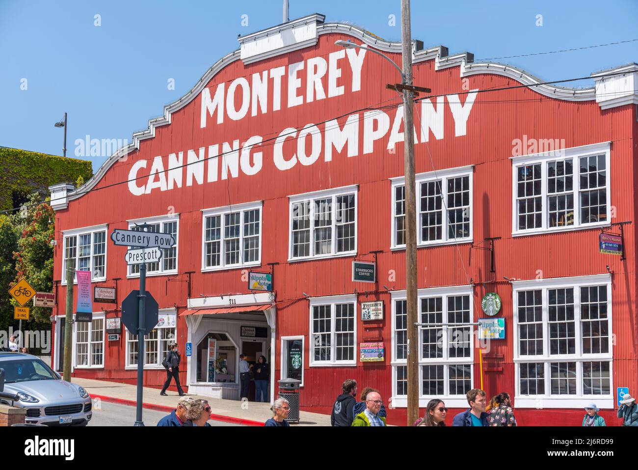 Buildings along Cannery Row on an April day. Monterey, California, USA ...