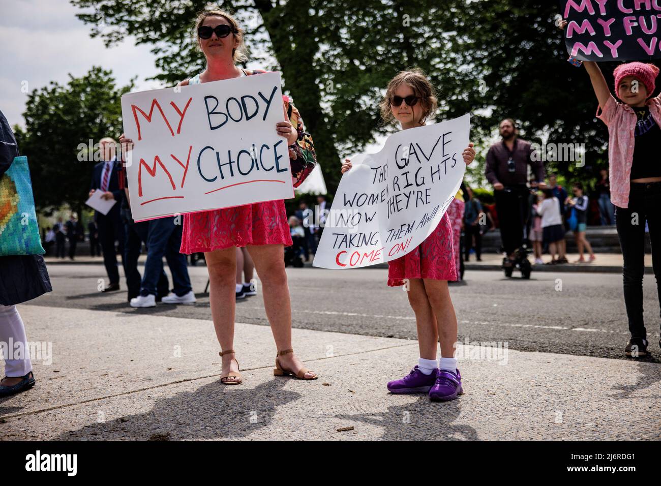 Pro Choice supporters gather in front of the United States Supreme ...