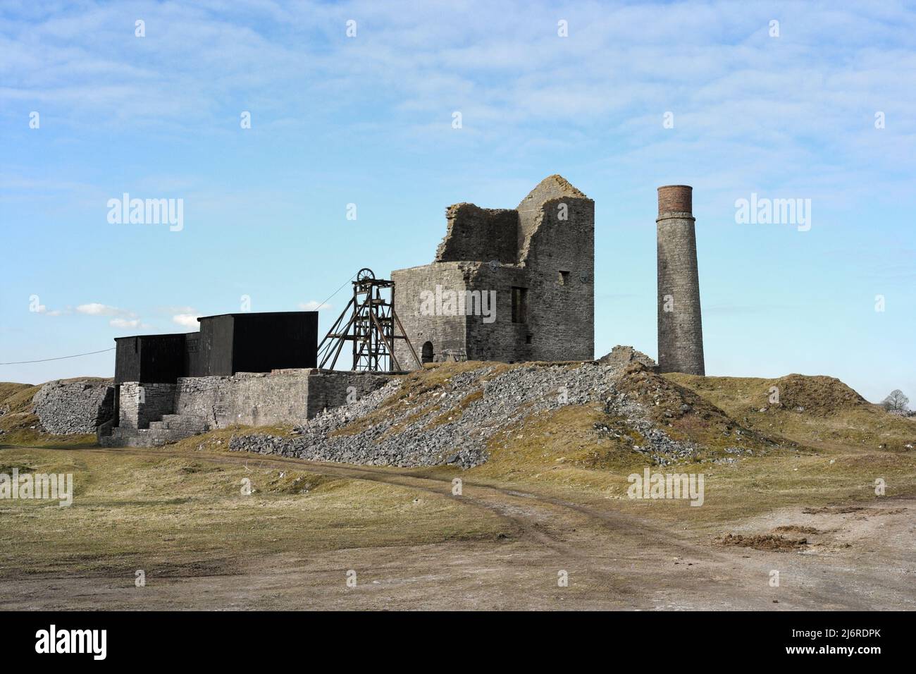 The disused Magpie lead mine near Sheldon in Derbyshire England ...