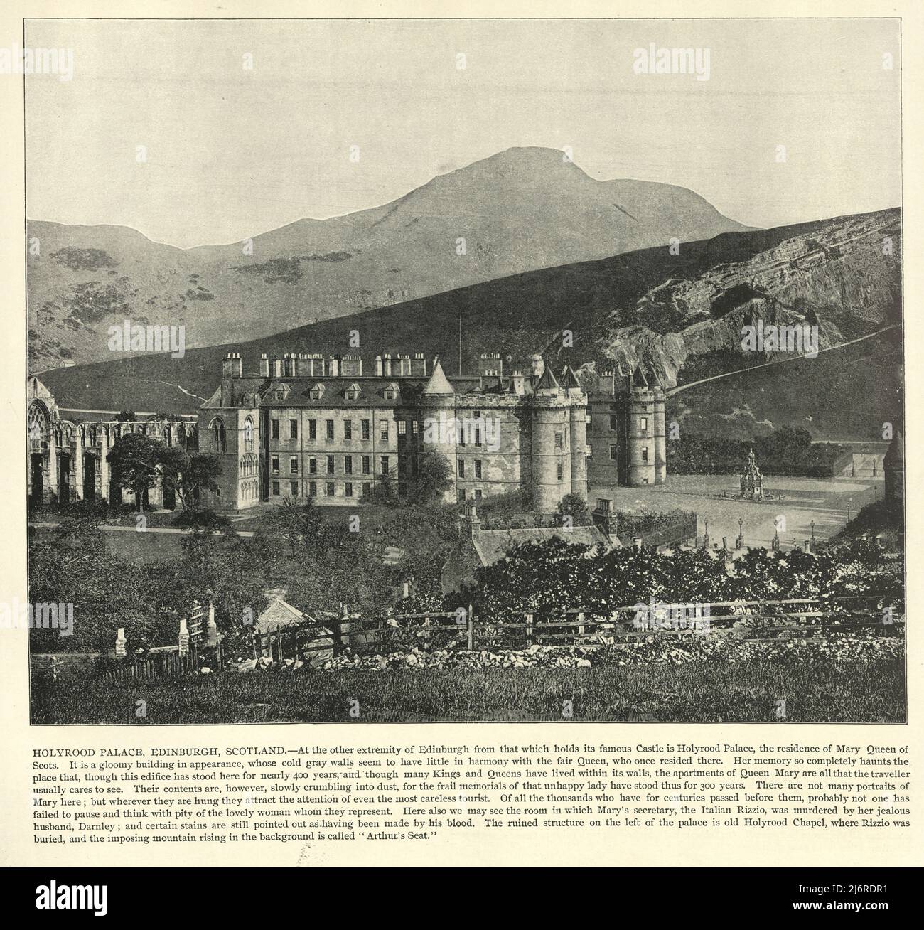 Vintage photograph of Holyrood Palace, Edinburgh, Scotland, Victorian ...