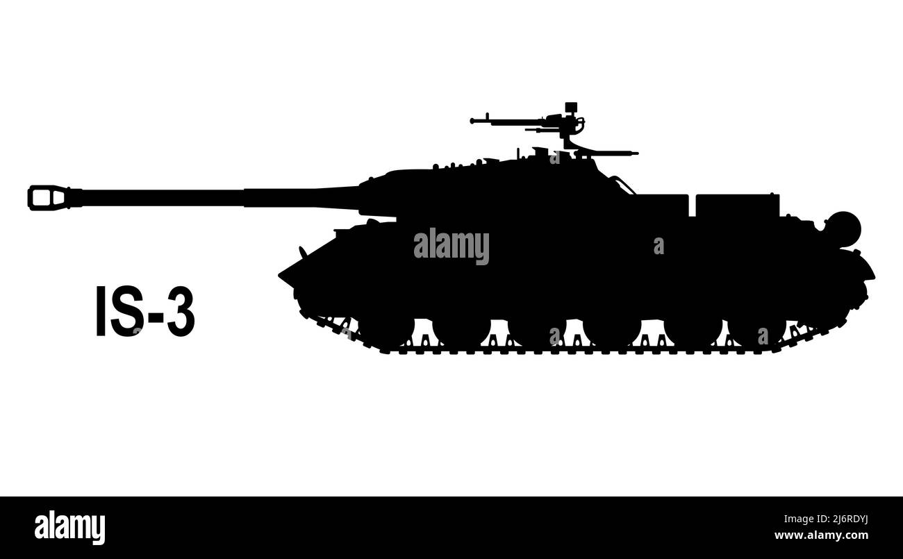 Battle tank IS-3. Tank icon. Vector illustration. Tank silhouette Stock ...