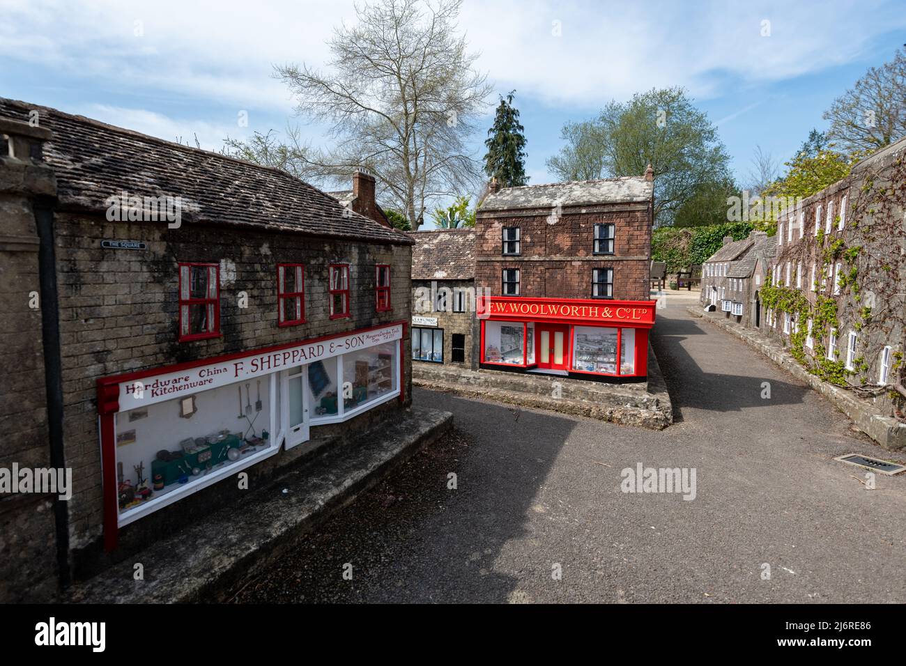 Wimborne.Dorset.United Kingdom.April 20tth 2022.View of a street in ...