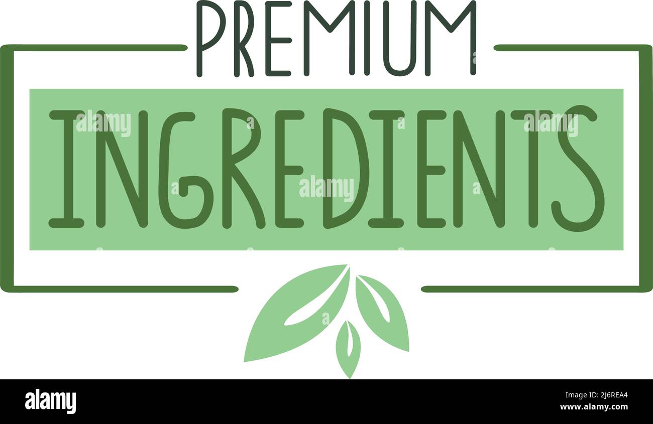 premium ingredients label Stock Vector Image & Art - Alamy