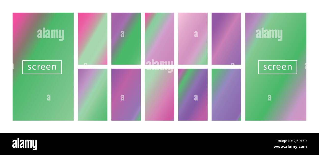 Mobile screen lock display collection of colorful backgrounds in trendy ...