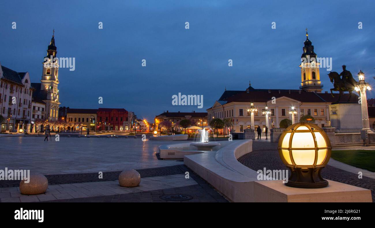 " Oradea, Romania - 04.25.2022:Oradea medieval downtown in Transylvania ...