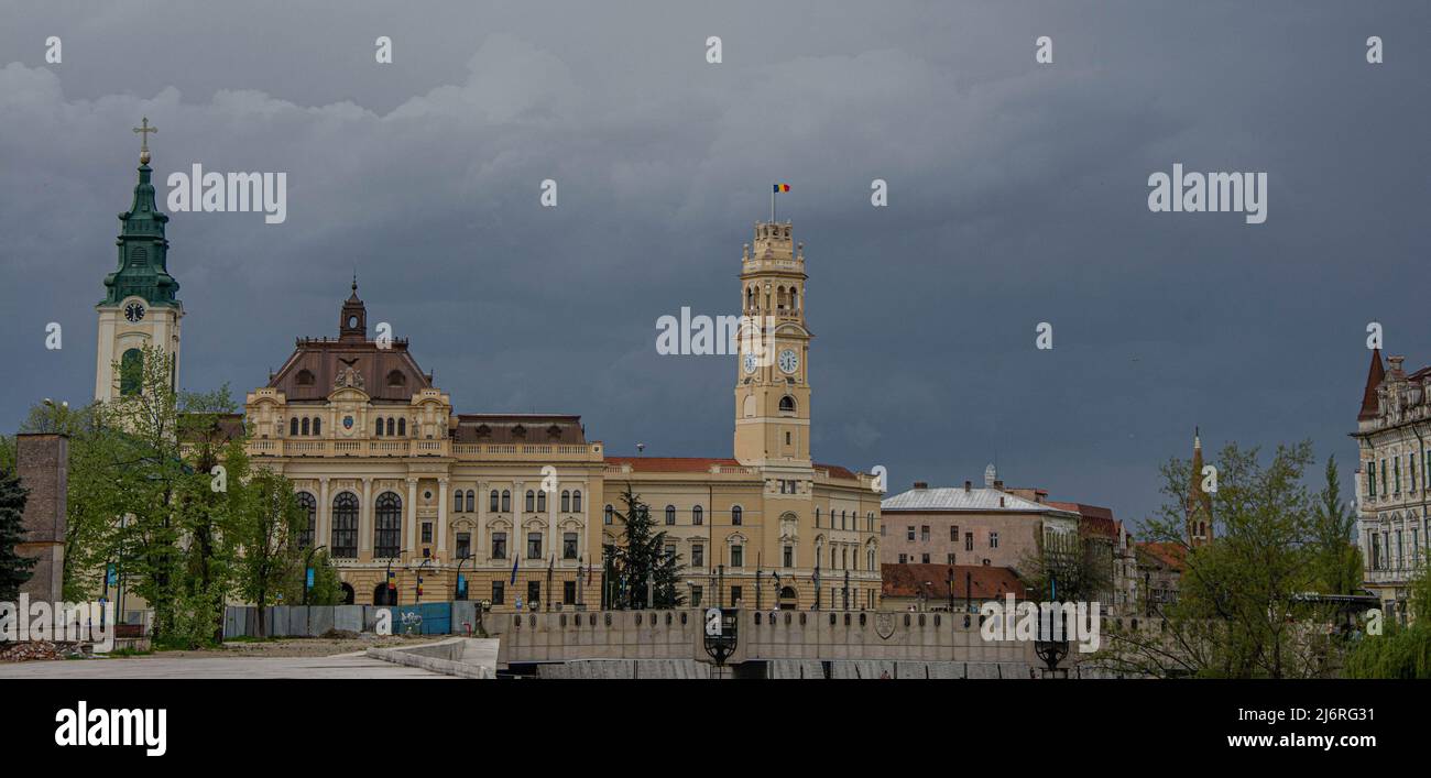" Oradea, Romania - 04.25.2022:Oradea medieval downtown in Transylvania ...
