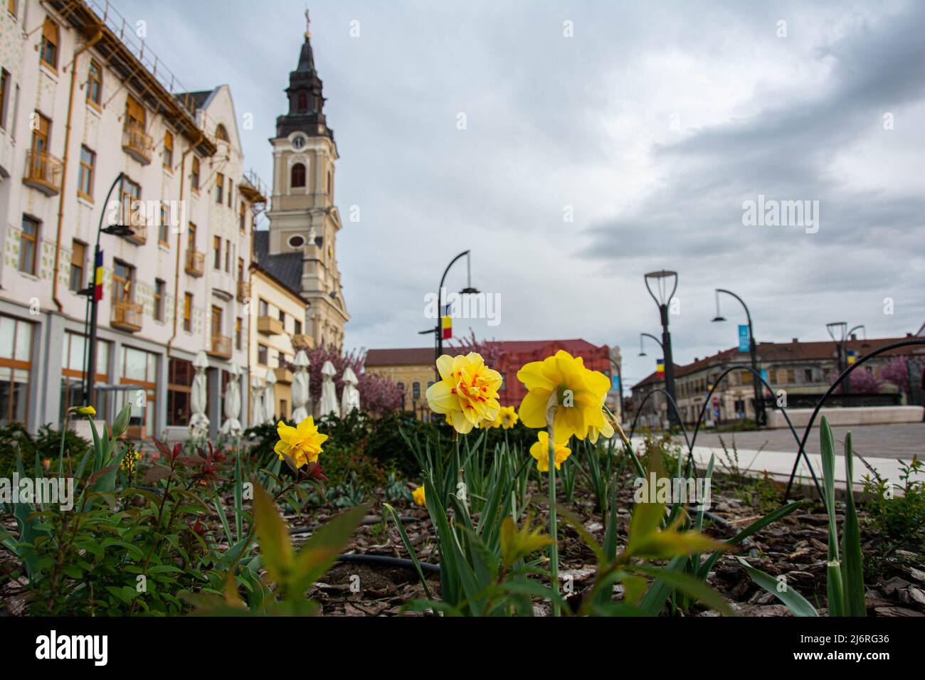 " Oradea, Romania - 04.25.2022:Oradea medieval downtown in Transylvania ...