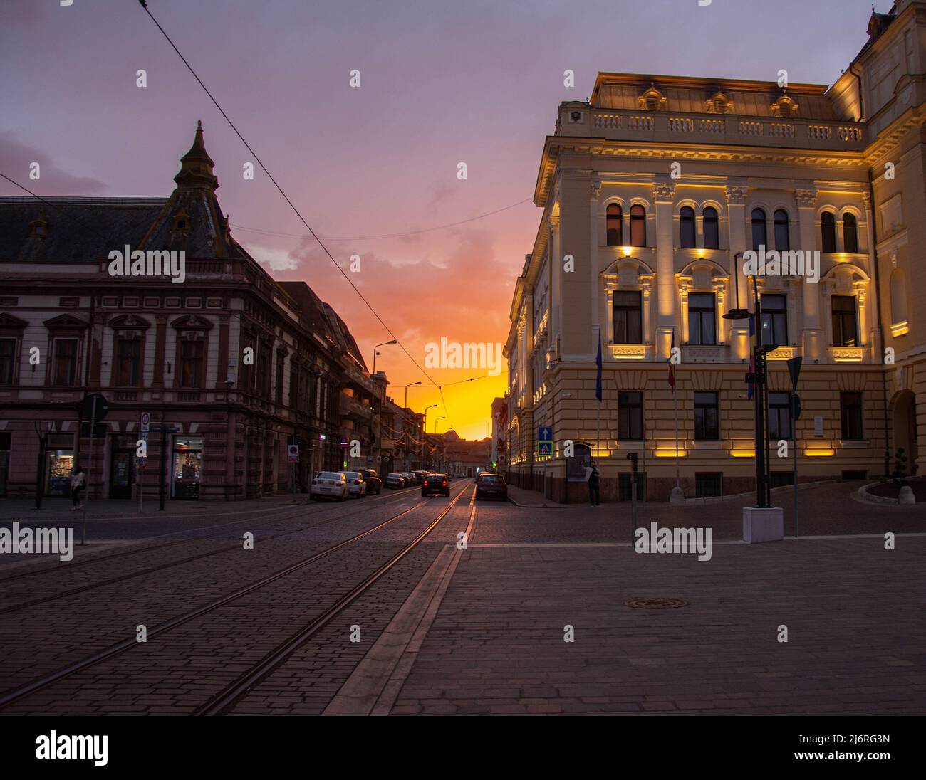 " Oradea, Romania - 04.25.2022:Oradea medieval downtown in Transylvania ...