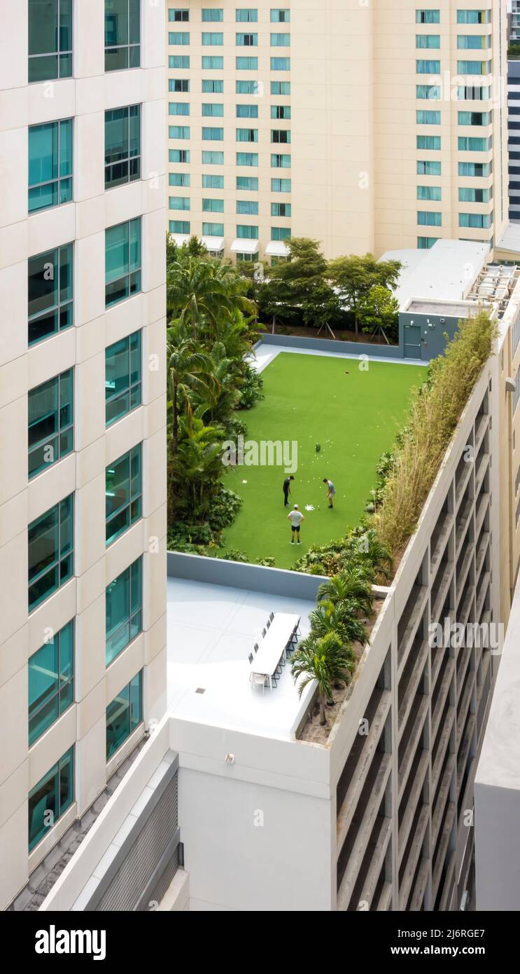 Rooftop golf putting green Miami, Florida, USA Stock Photo - Alamy