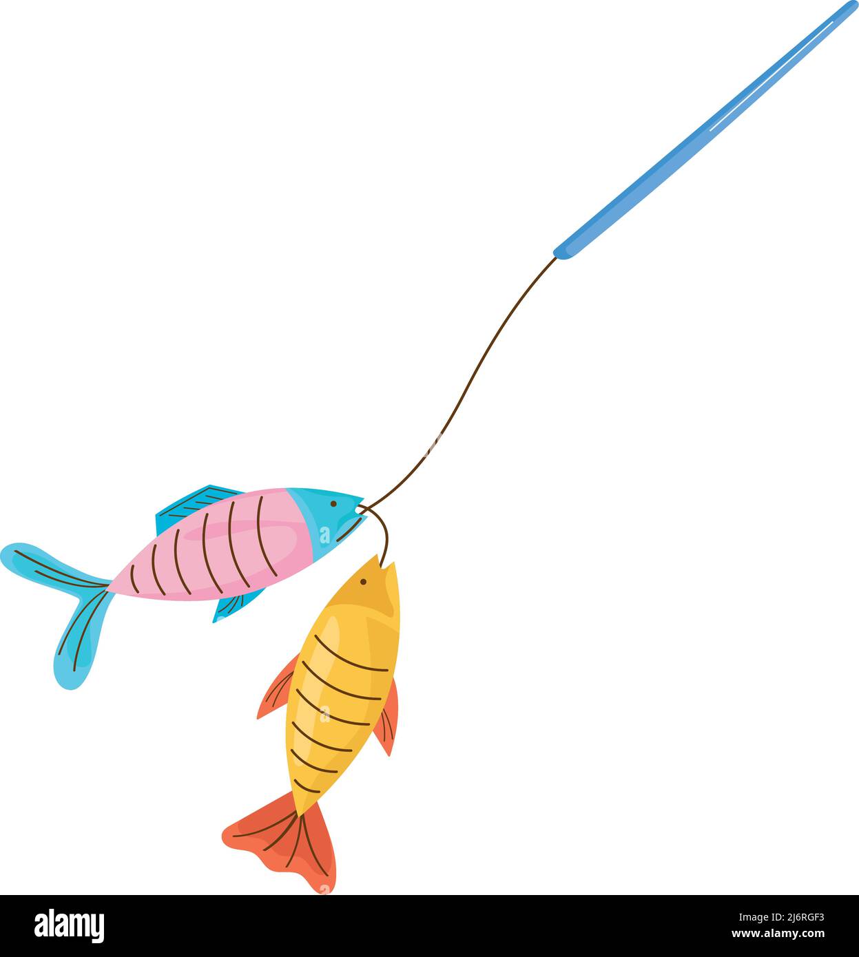 fishing hook with fishes Stock Vector Image & Art - Alamy