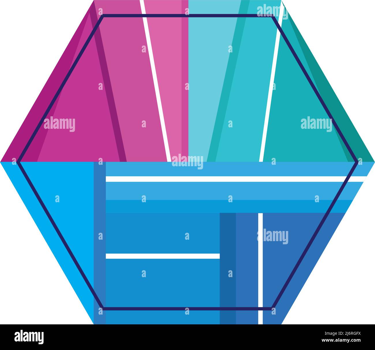 hexagon holographic stamp Stock Vector Image & Art - Alamy