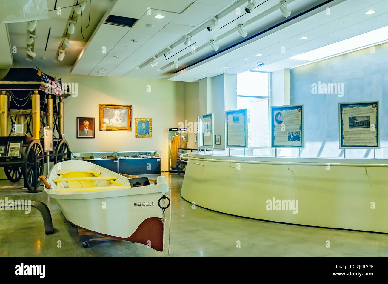 The Barbashela, an 1880s rowboat owned by Winnie Davis, is displayed at ...