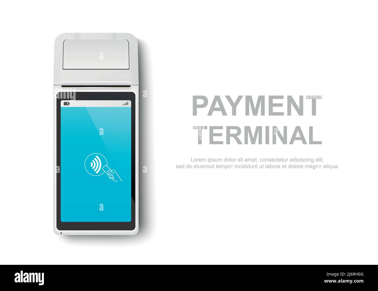 Vector Realistic 3d White Touch NFC Mobile Payment Machine. POS ...