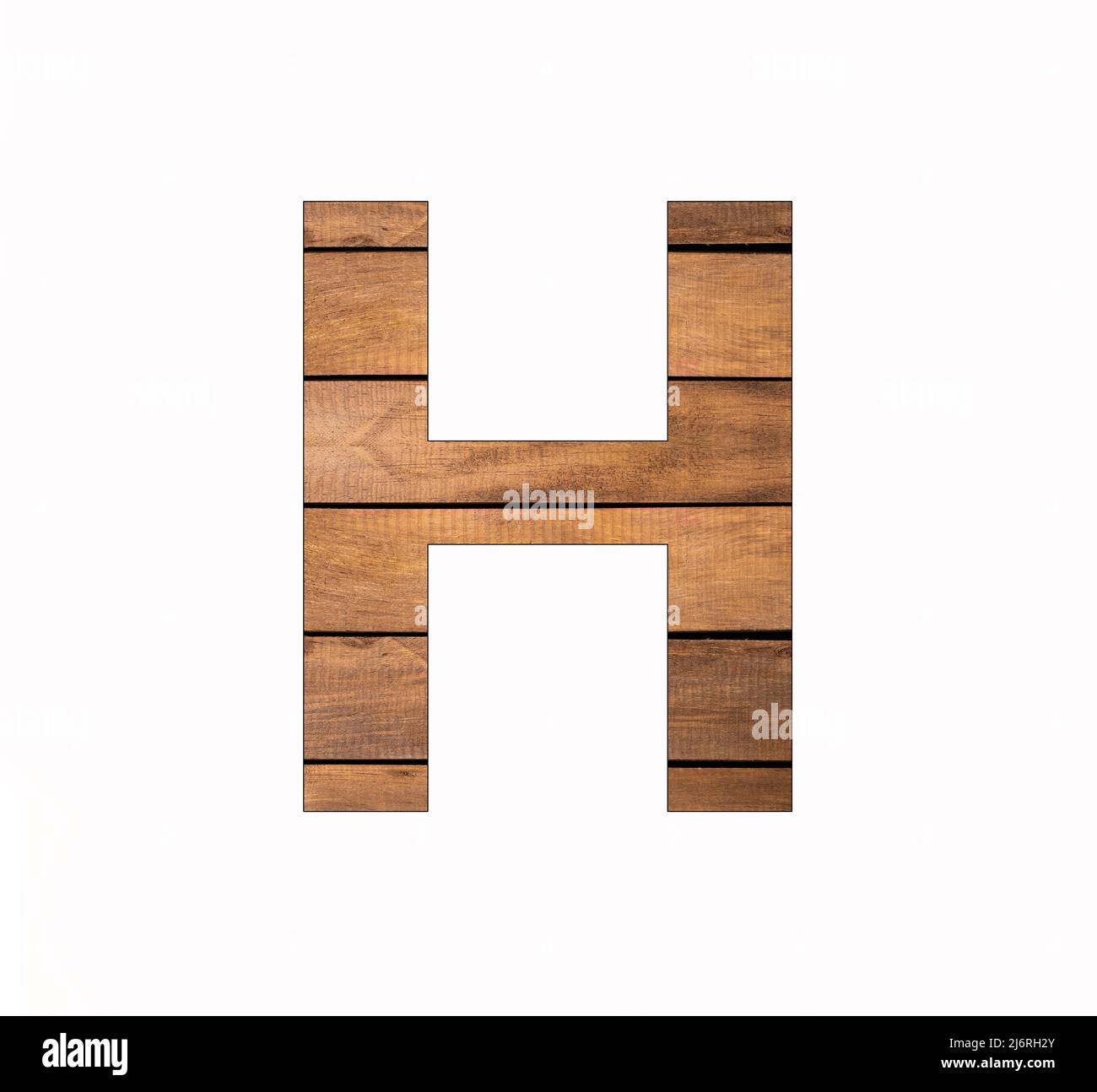 Capital letter H - Rustic wooden boards with grooves Stock Photo - Alamy