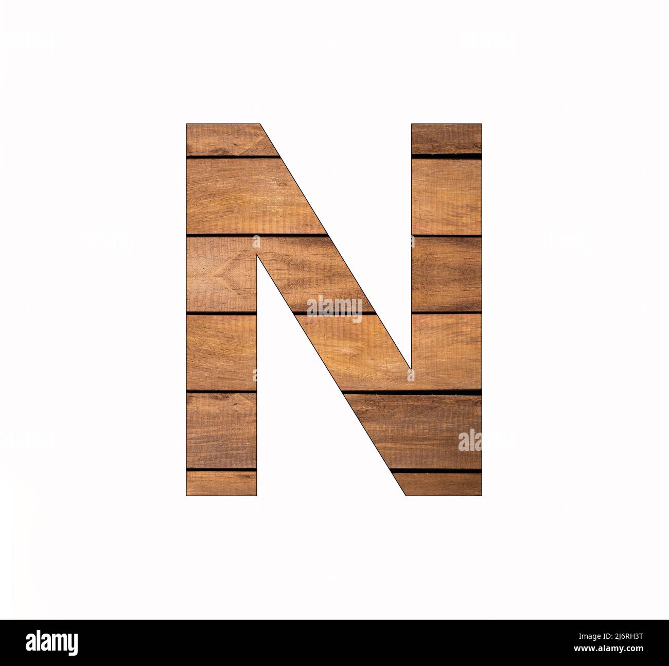 Capital letter N - Rustic wooden boards with grooves Stock Photo - Alamy