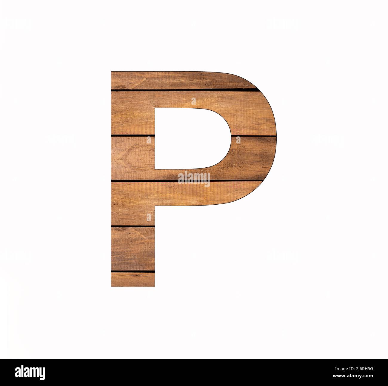 Alphabet letter P - Tongue and groove board Stock Photo - Alamy