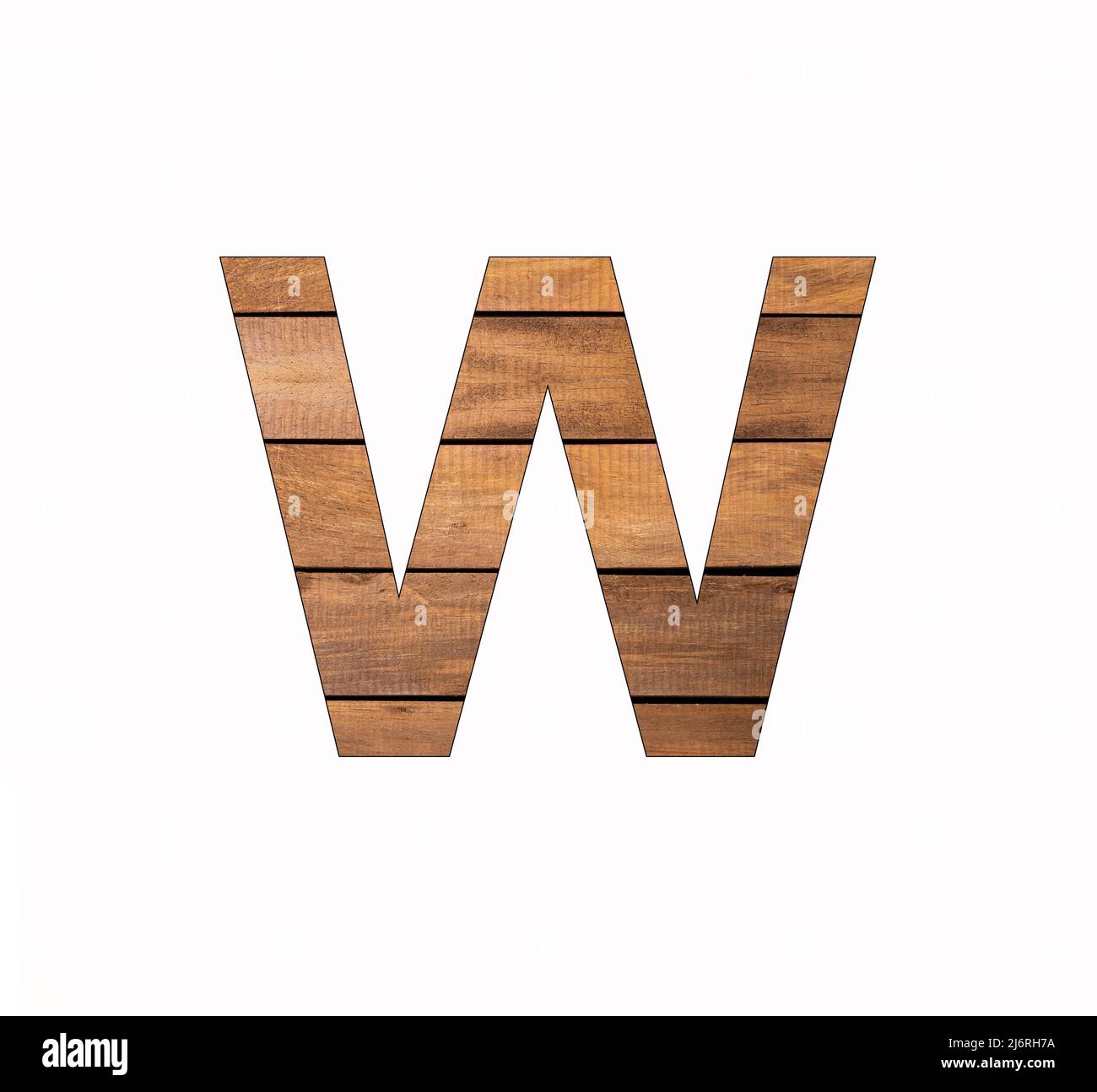 Capital letter W - Rustic wooden boards with grooves Stock Photo - Alamy