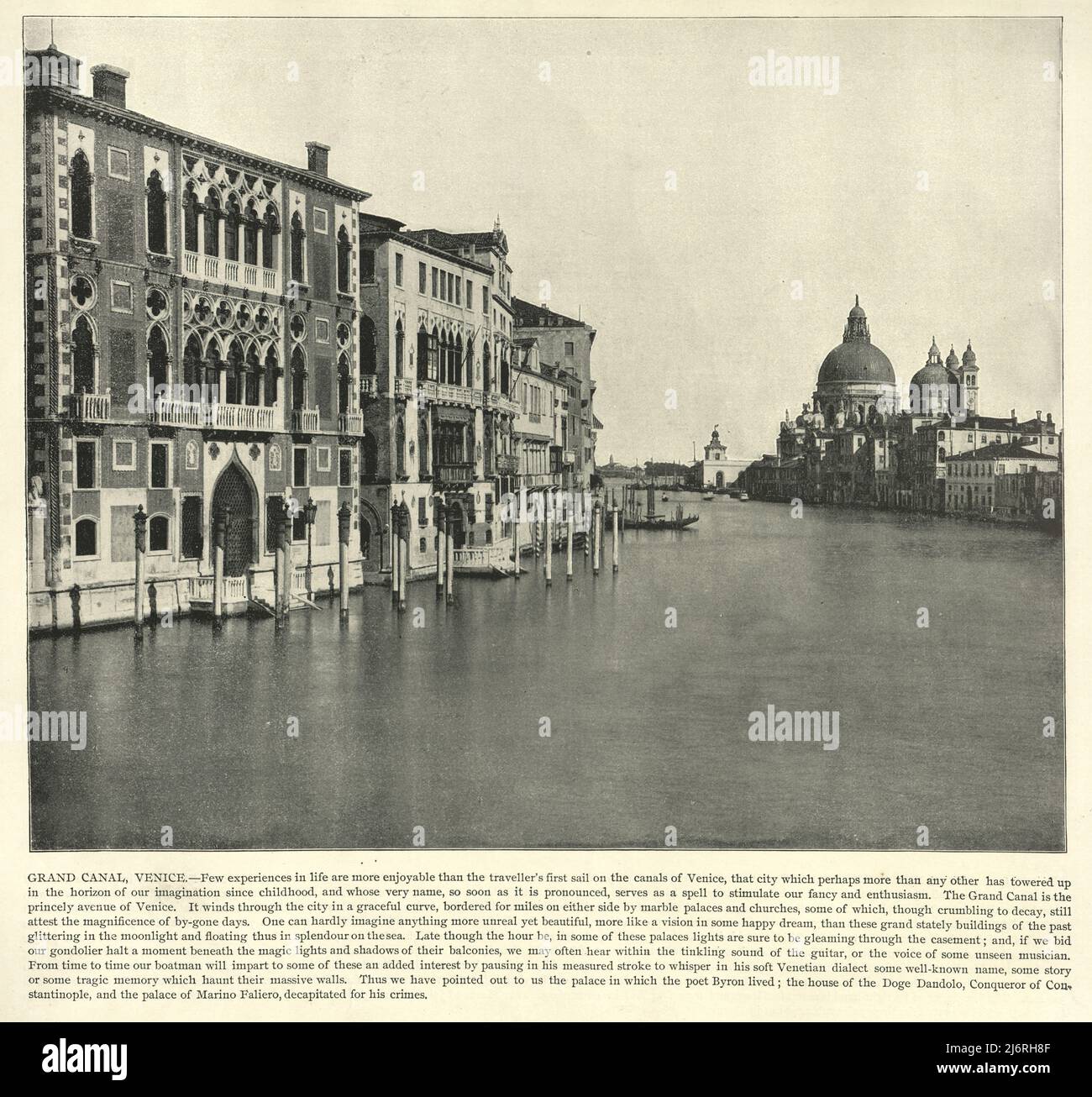 Vintage photograph of Grand Canal and Saint Mark's Basilica, Venice ...