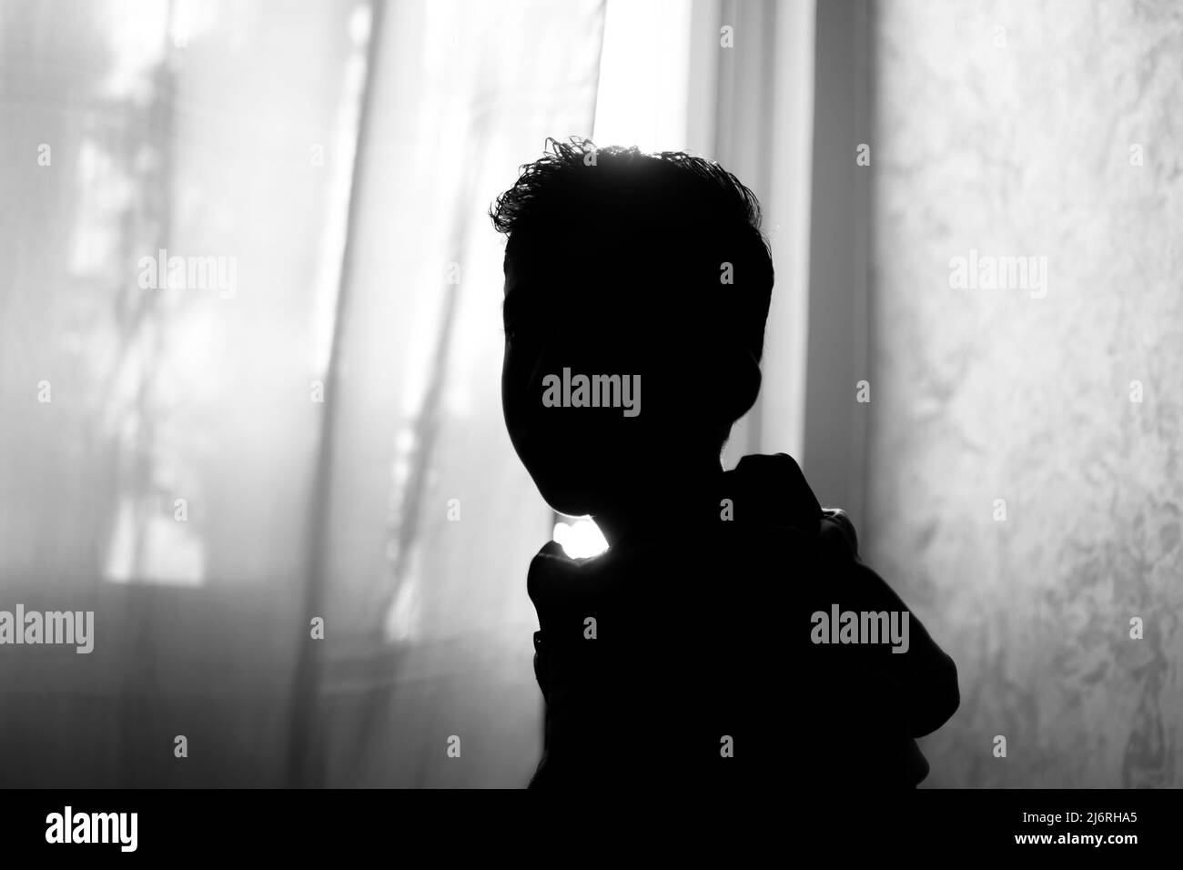 Little boy shadow silhouette Stock Photo - Alamy