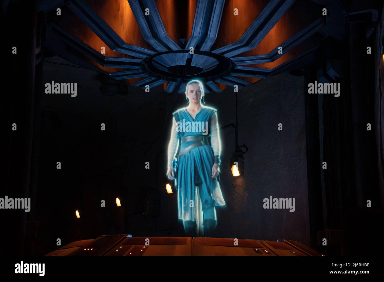 Rey character in Rise of the Resistance Star Wars ride in Hollywood ...