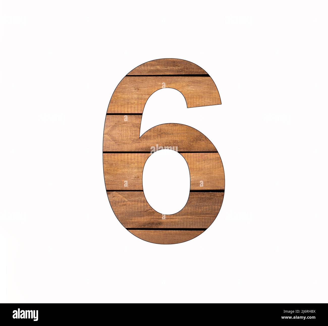 Number 6 - Six digit on tongue and groove board Stock Photo - Alamy
