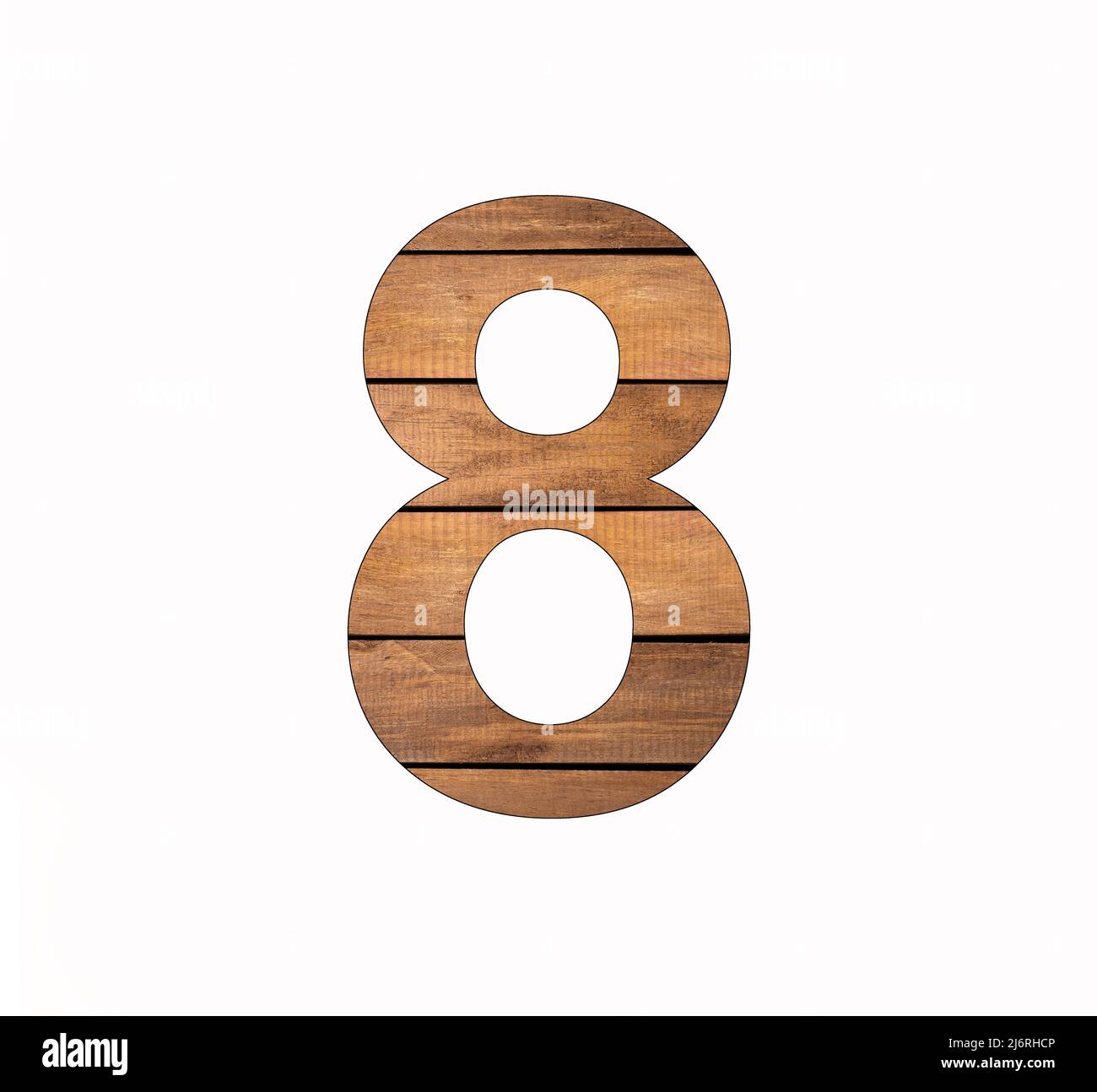 Number 8 - Eight digit on tongue and groove board Stock Photo - Alamy