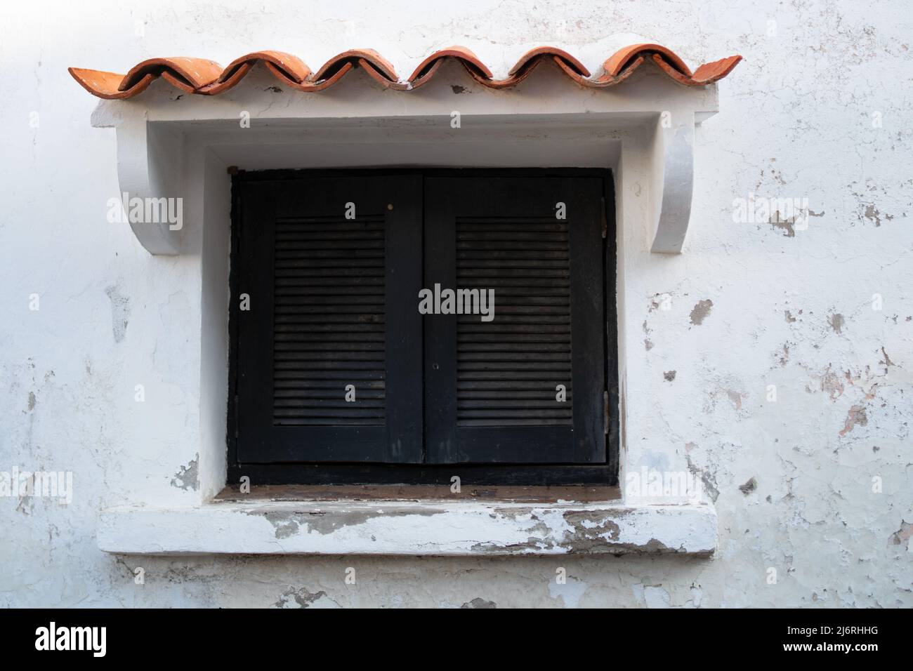 Picture of an old fashioned woody window Stock Photo - Alamy