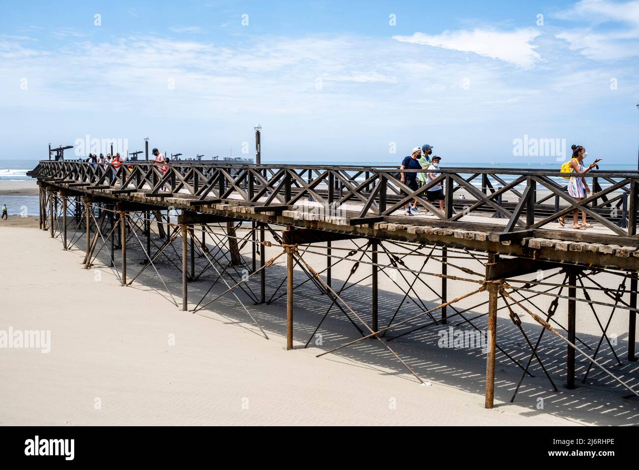 The Pier At Pimentel Beach, Chiclayo, Chiclayo Province, Peru Stock ...