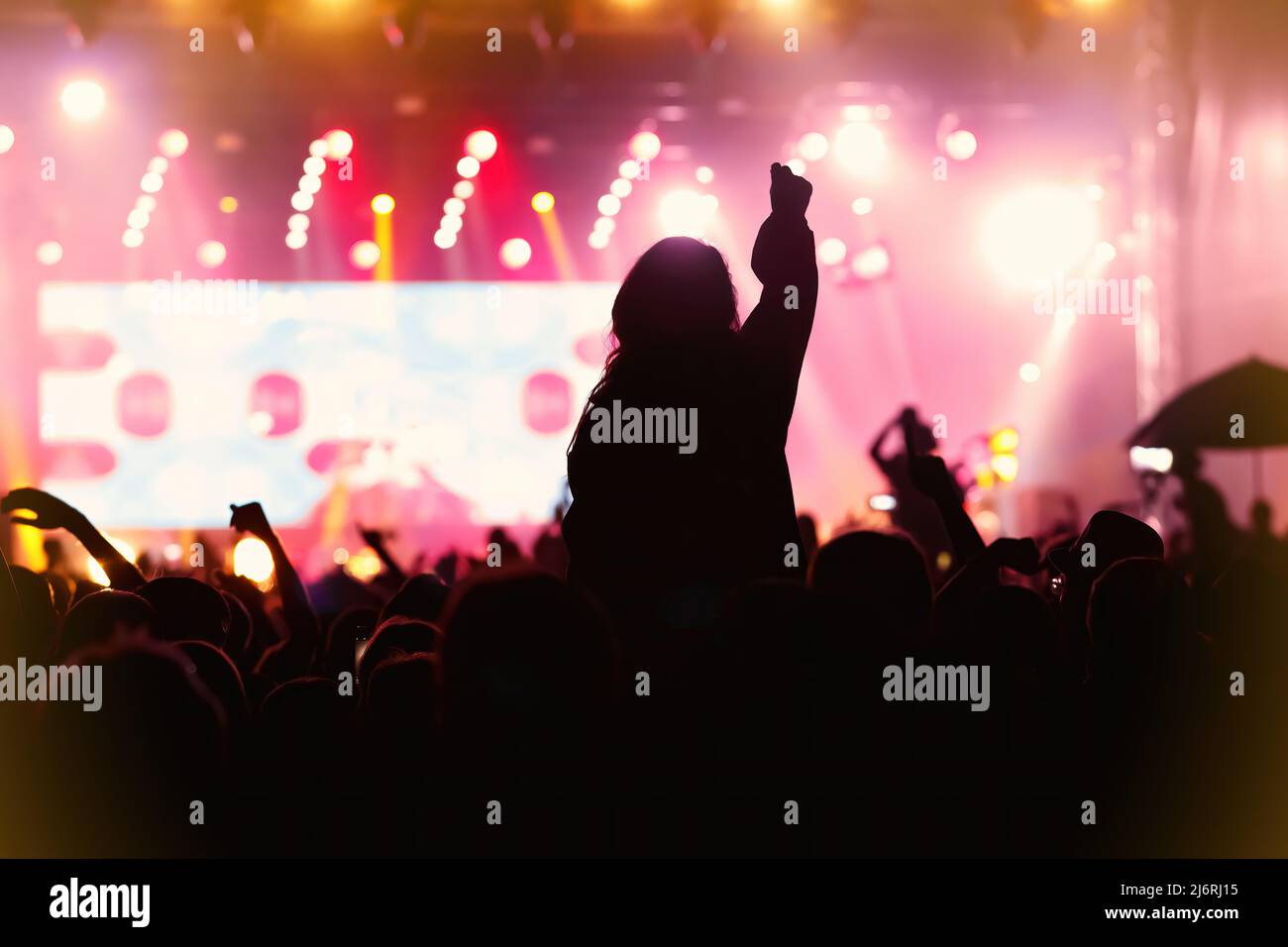 Raised hands of the fan during a concert Stock Photo - Alamy