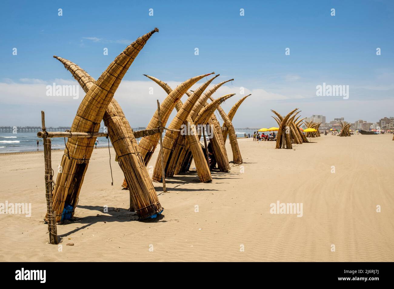 Caballitos de Totoro (Traditional Reed Boats) Stacked Up On Pimentel ...