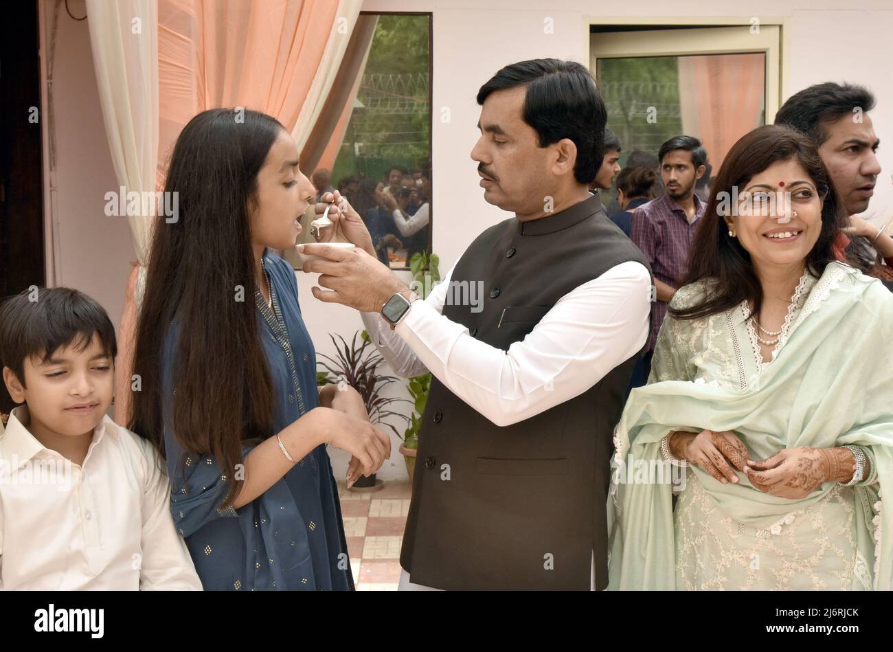 NEW DELHI, INDIA - MAY 3: BJP leader Syed Shahnawaz Hussain with his ...