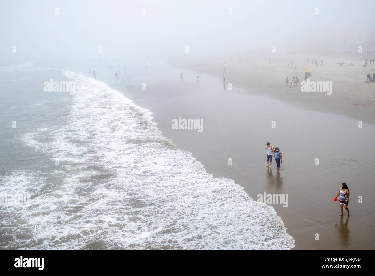 Peruvians At The Seaside, Pimentel Beach, Chiclayo, Chiclayo Province ...