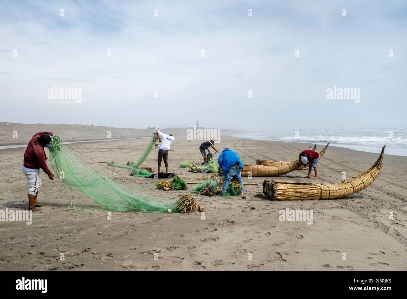 Local Fishermen Prepare To Go Fishing In Their Caballitos De Totora ...