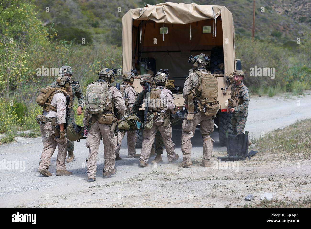 U.S. Marines with Maritime Raid Force, 13th Marine Expeditionary Unit ...