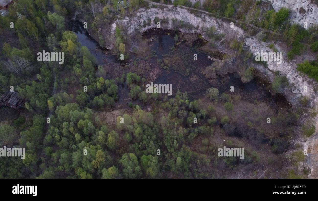 top view over former quarry Stock Photo - Alamy